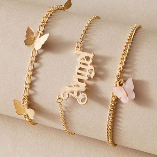 Wholesale Fashion Butterfly Anklet Set