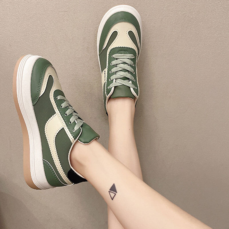Wholesale Size:4.5-8.5 Women Fashion Color Blocking Lace-up Wholesale Size:4.5-8.5 Women Fashion Color Blocking Lace-up