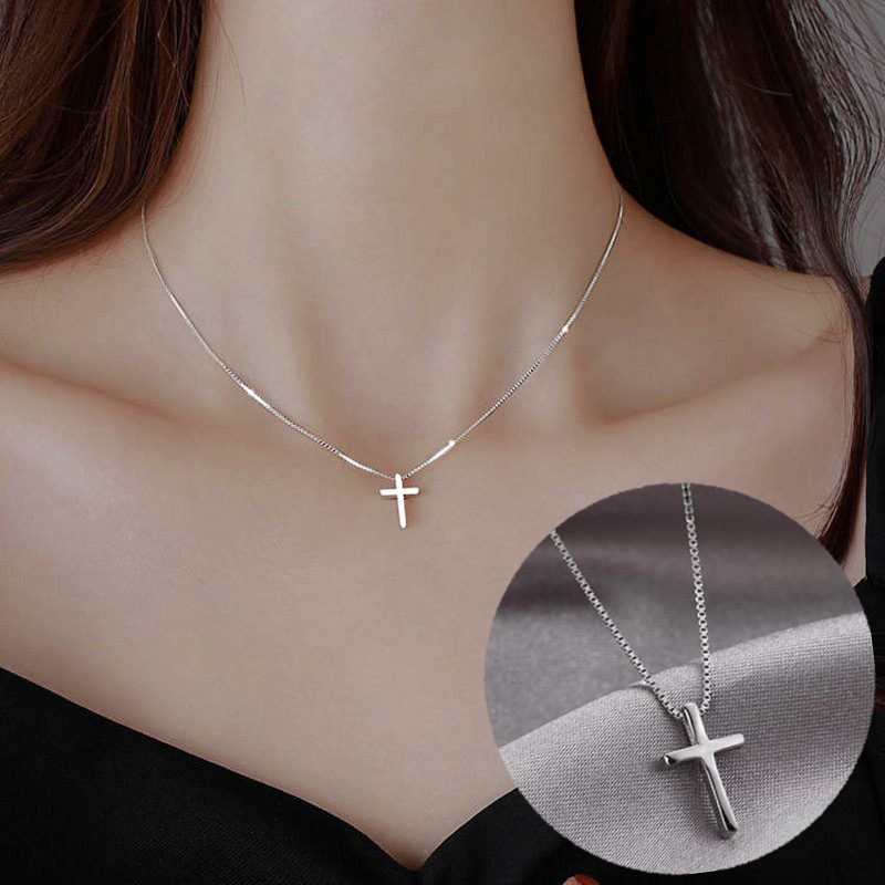 Simple cross necklace womens store