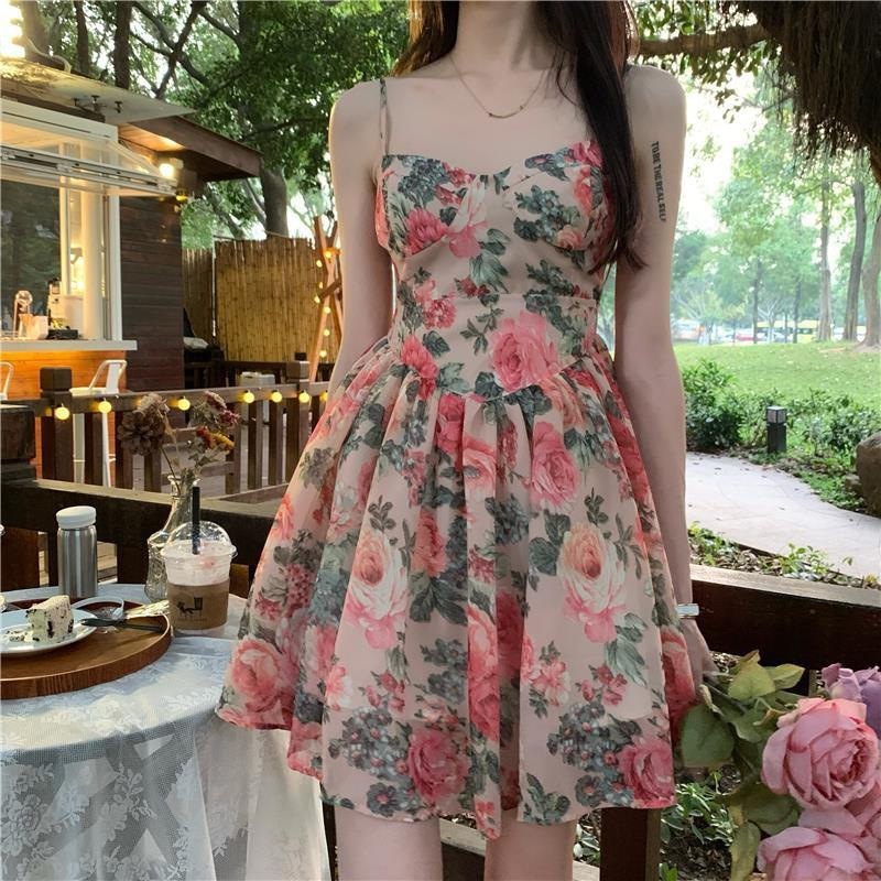 Wholesale Summer Women Vintage Floral Print Sweet Wholesale Summer Women Vintage Floral Print Sweet
