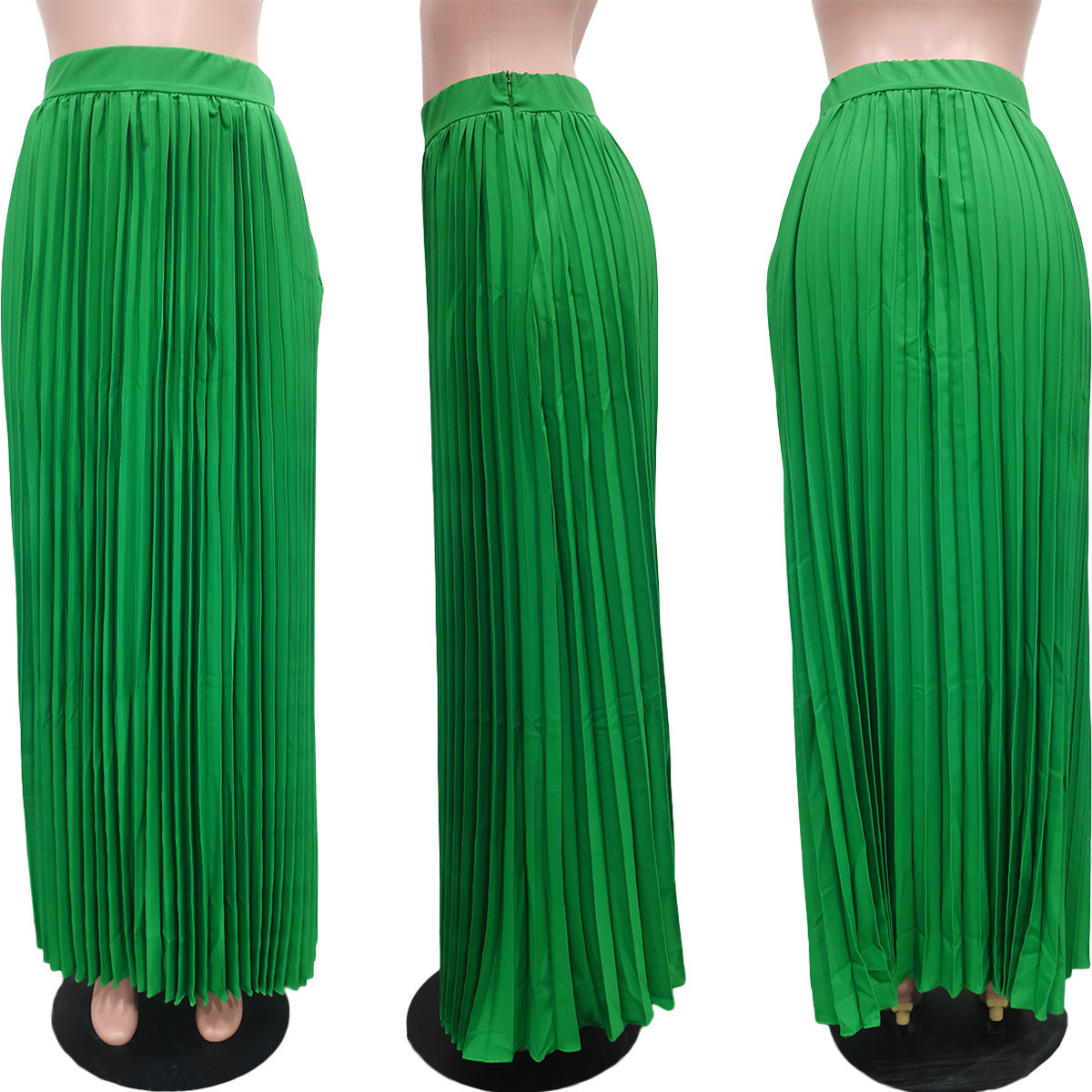 Wholesale Women Solid Color High Waist Pleated Fashion Wholesale Women Solid Color High Waist Pleated Fashion