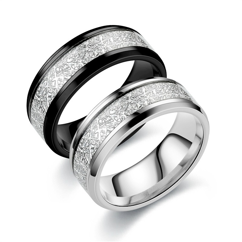 Wholesale Men S Fashion Rime Silk Pattern Stainless Steel Ring