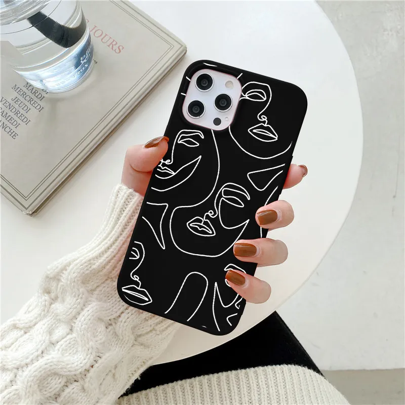 Wholesale Simple Abstract Line Face Mobile Phone Protection Cover