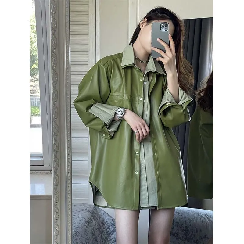 Wholesale Fashion Street Women Avocado Green Long Sleeve Loose Solid ...