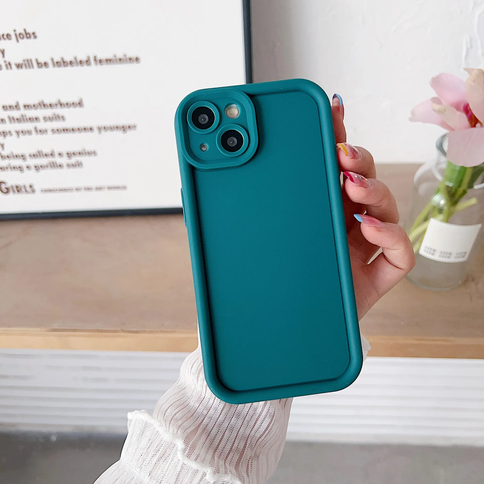 Wholesale Neutral Simple Solid Color Emery Apple Drop-Resistant Mobile ...