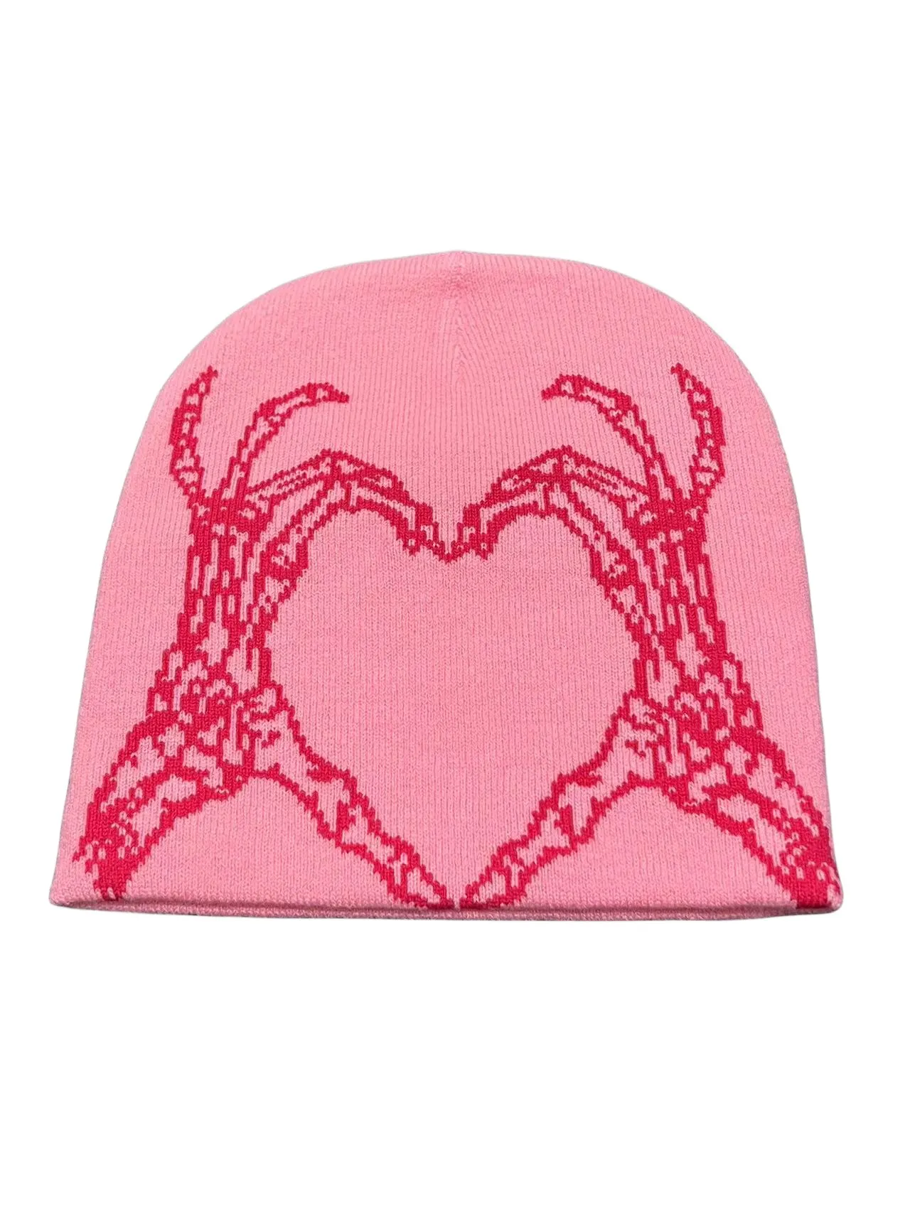 Wholesale Fashion Heart-Shaped Knitted Dark Jacquard Wool Hat For Lovers
