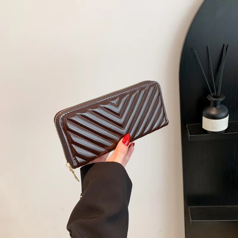 Wholesale Women Fashion PU Large Capacity Zipper Rectangle Purses