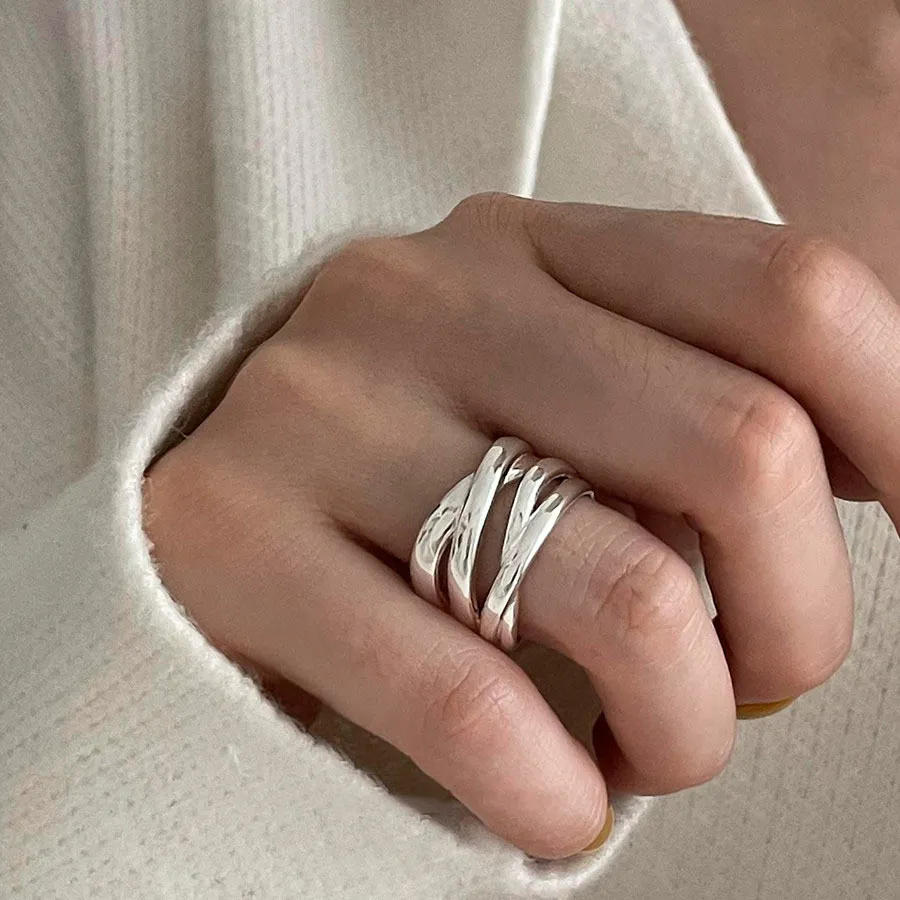 Wholesale Women Fashion Cross Heart Multi-Layer Ring