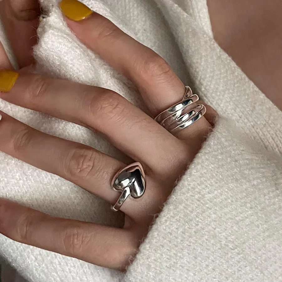 Wholesale Women Fashion Cross Heart Multi-Layer Ring