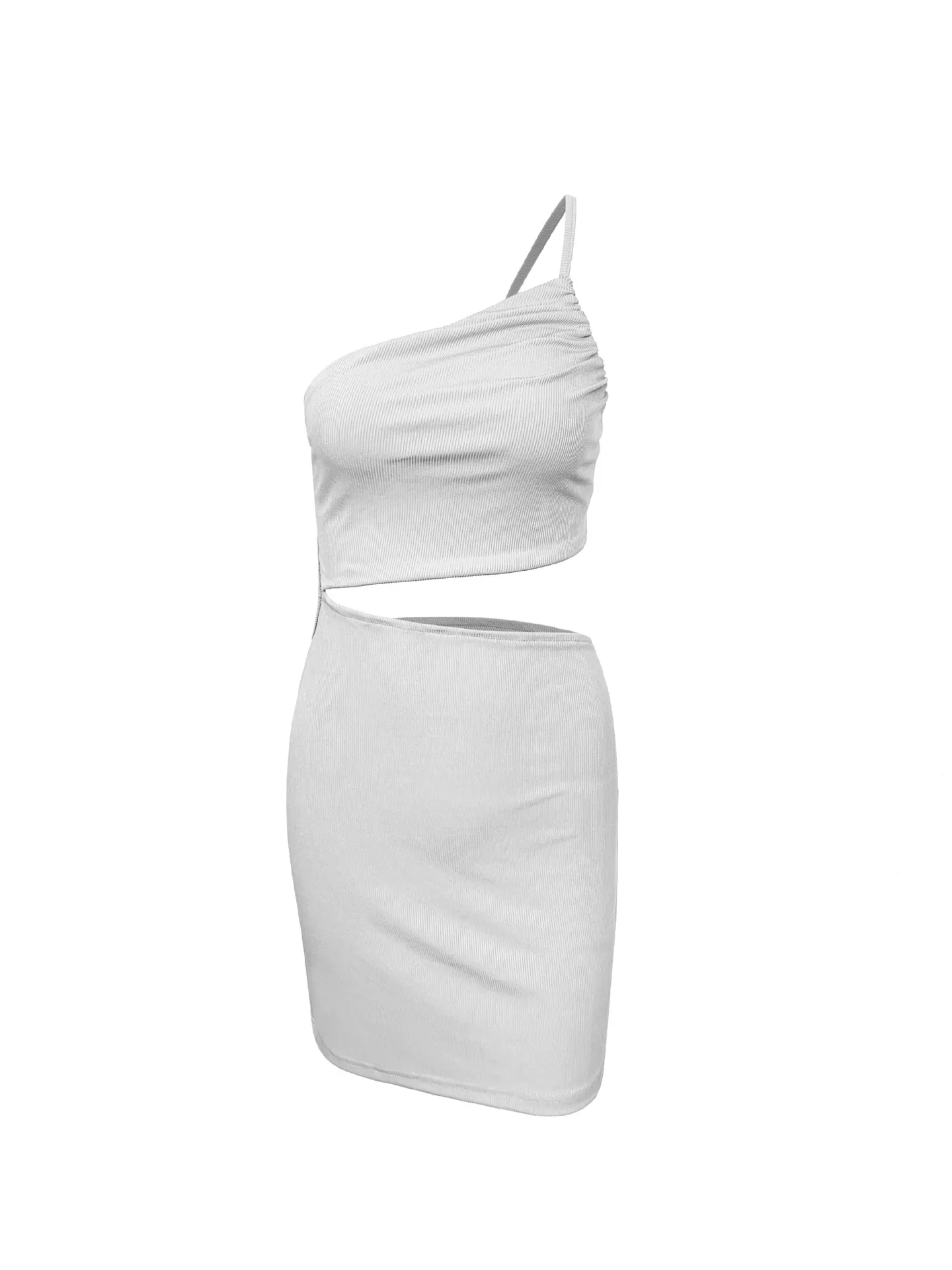 Wholesale Women Sexy Edgy Solid Color One Shoulder Summer Cut Out